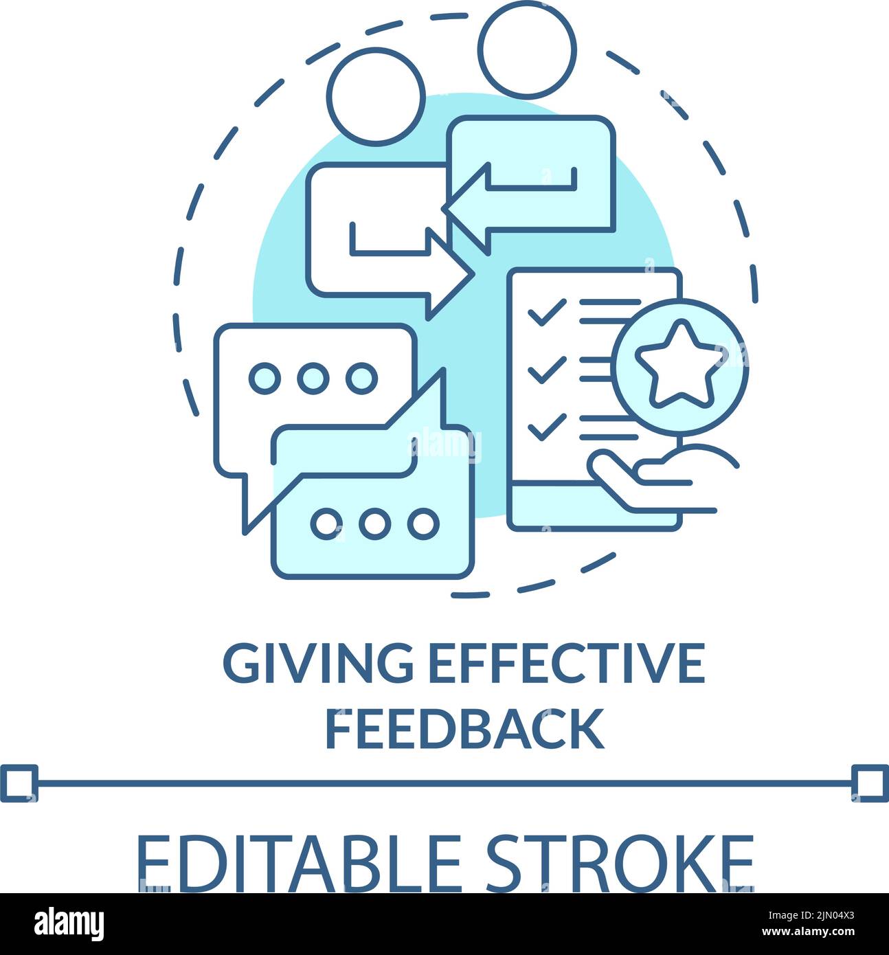 Giving effective feedback turquoise concept icon Stock Vector Image ...