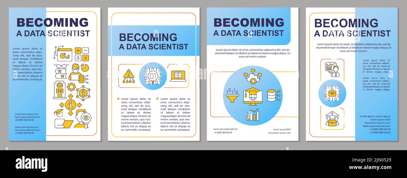 Becoming data scientist blue brochure template Stock Vector Image & Art ...