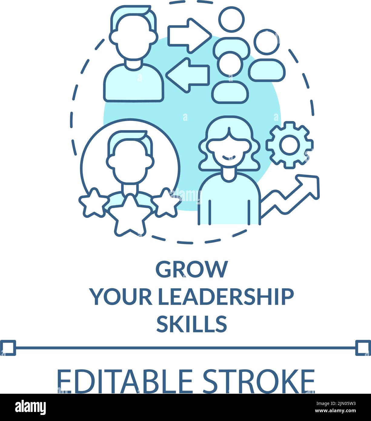 Grow leadership skills turquoise concept icon Stock Vector Image & Art ...