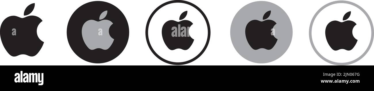 A Set of Apple logos on a white background Stock Vector Image & Art - Alamy