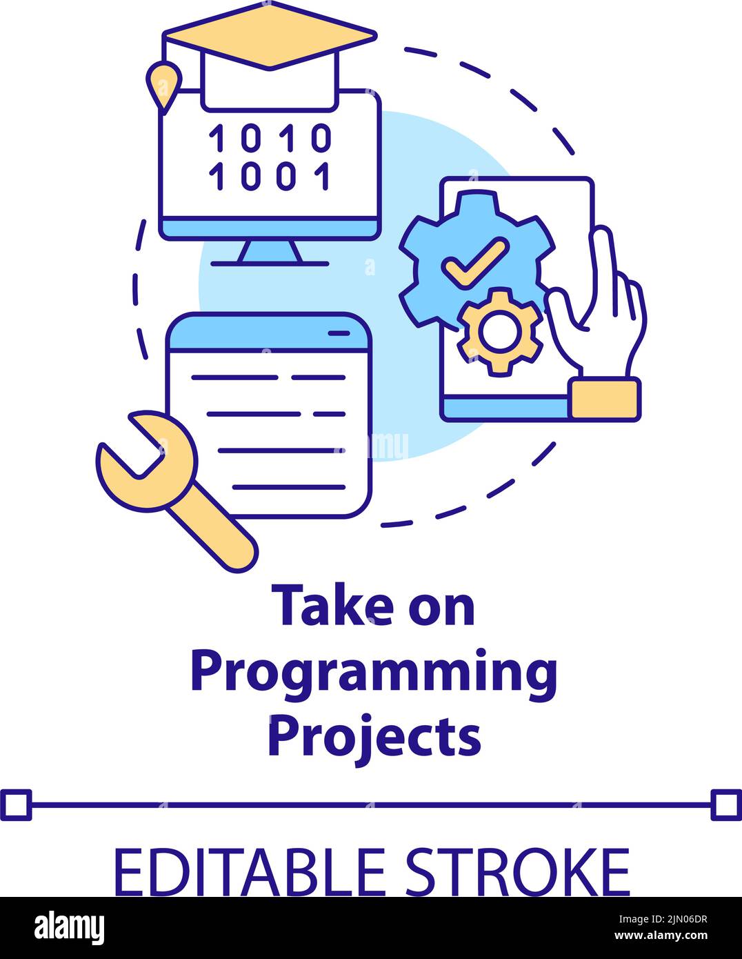 Programming learning line icon Cut Out Stock Images & Pictures - Alamy