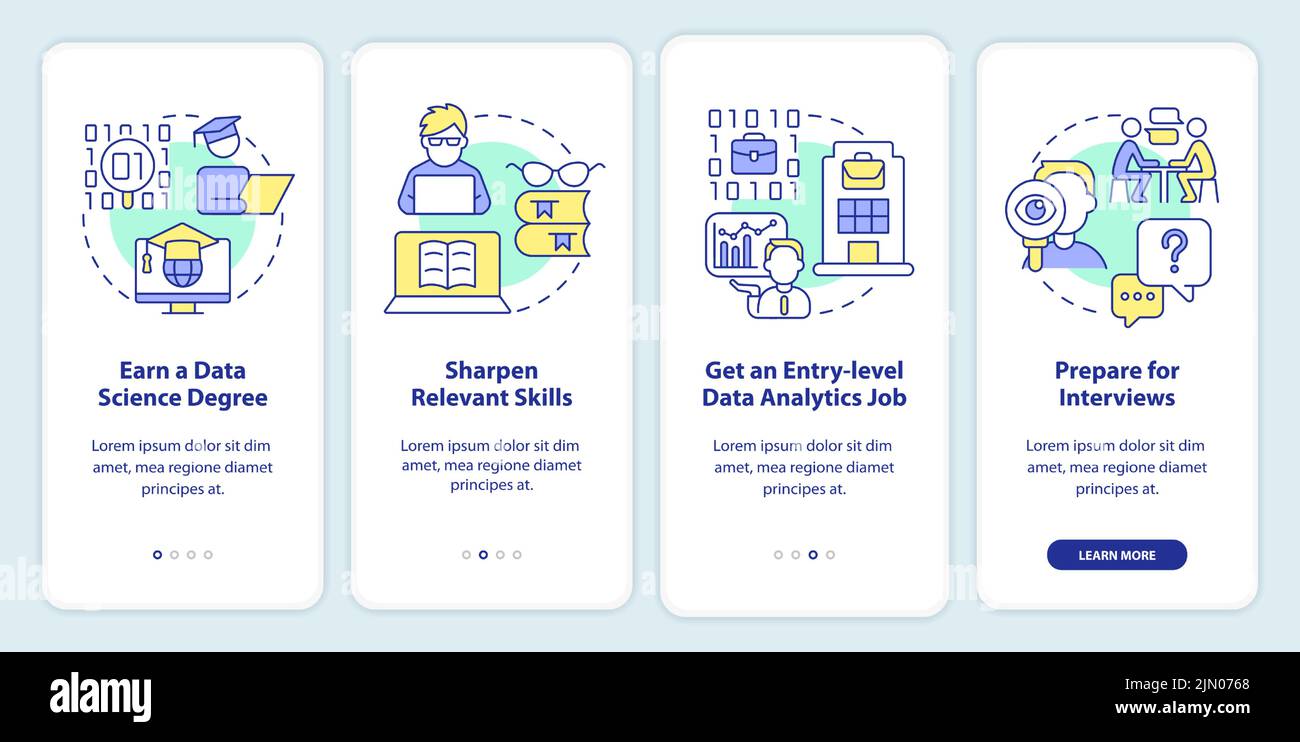 Becoming data scientist onboarding mobile app screen Stock Vector Image & Art - Alamy