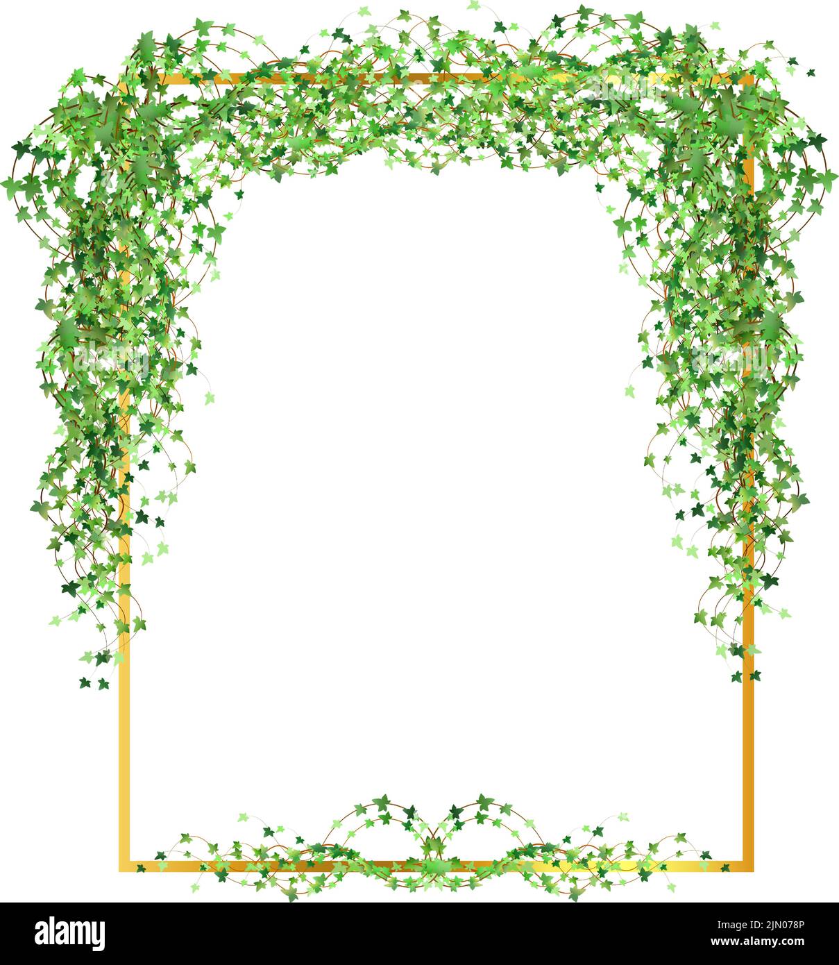 Abstract invitation design with leaves, tvigs and geometric frame ...