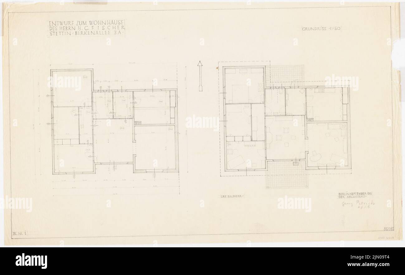 Böhmer Franz (1907-1943), residential building H.C. Fischer in Stettin ...