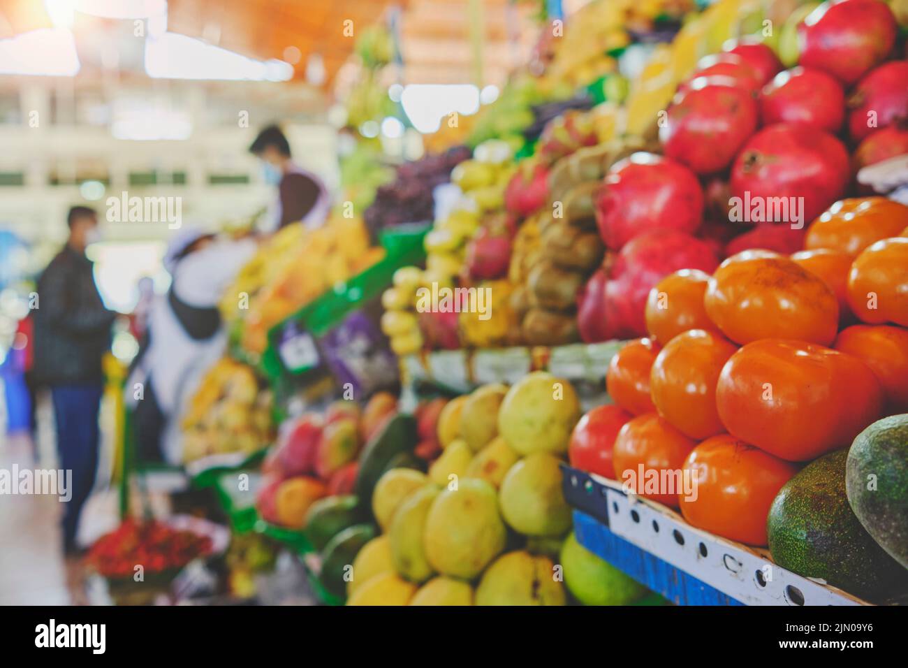 Fresh fruit and vegetable produce on sale in the central market, Public ...