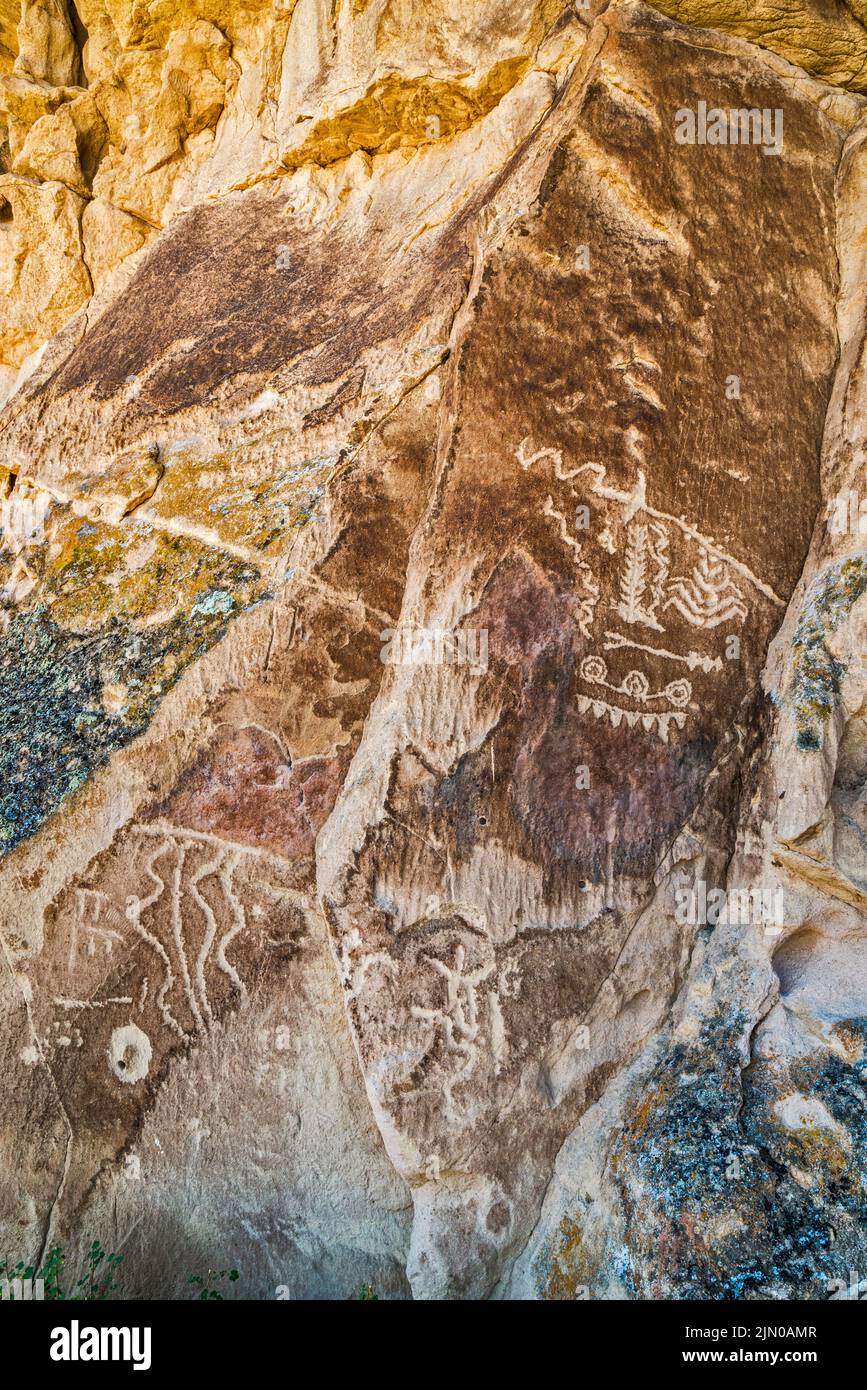 Petroglyphs at tuff outcrop, White River Narrows Archaeological ...