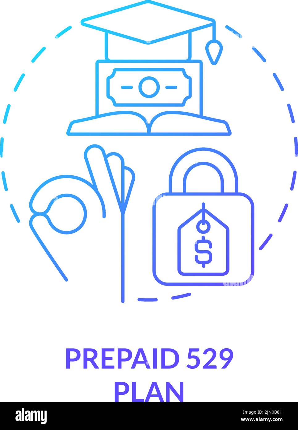 Prepaid federal plan blue gradient concept icon Stock Vector Image ...