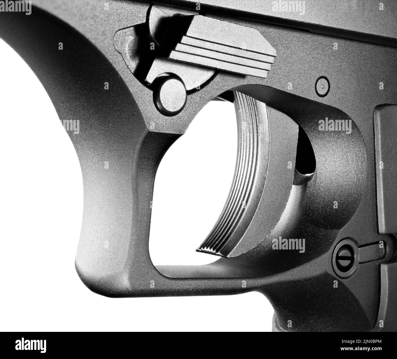 Semi-auto handgun trigger with texturing for a positive grip that is ...