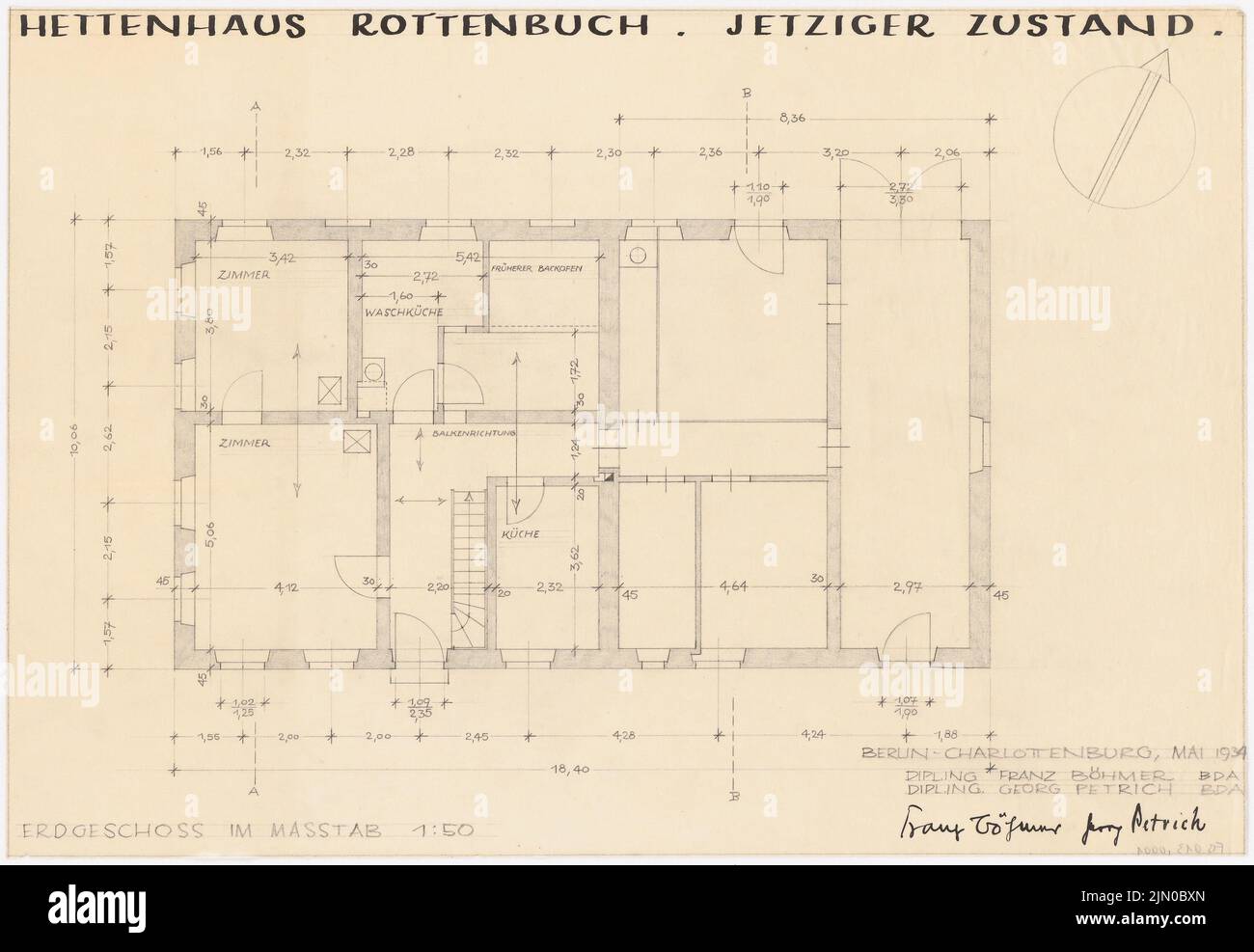 Böhmer Franz (1907-1943), Hettenhaus in Rottenbuch (05.1934): floor ...