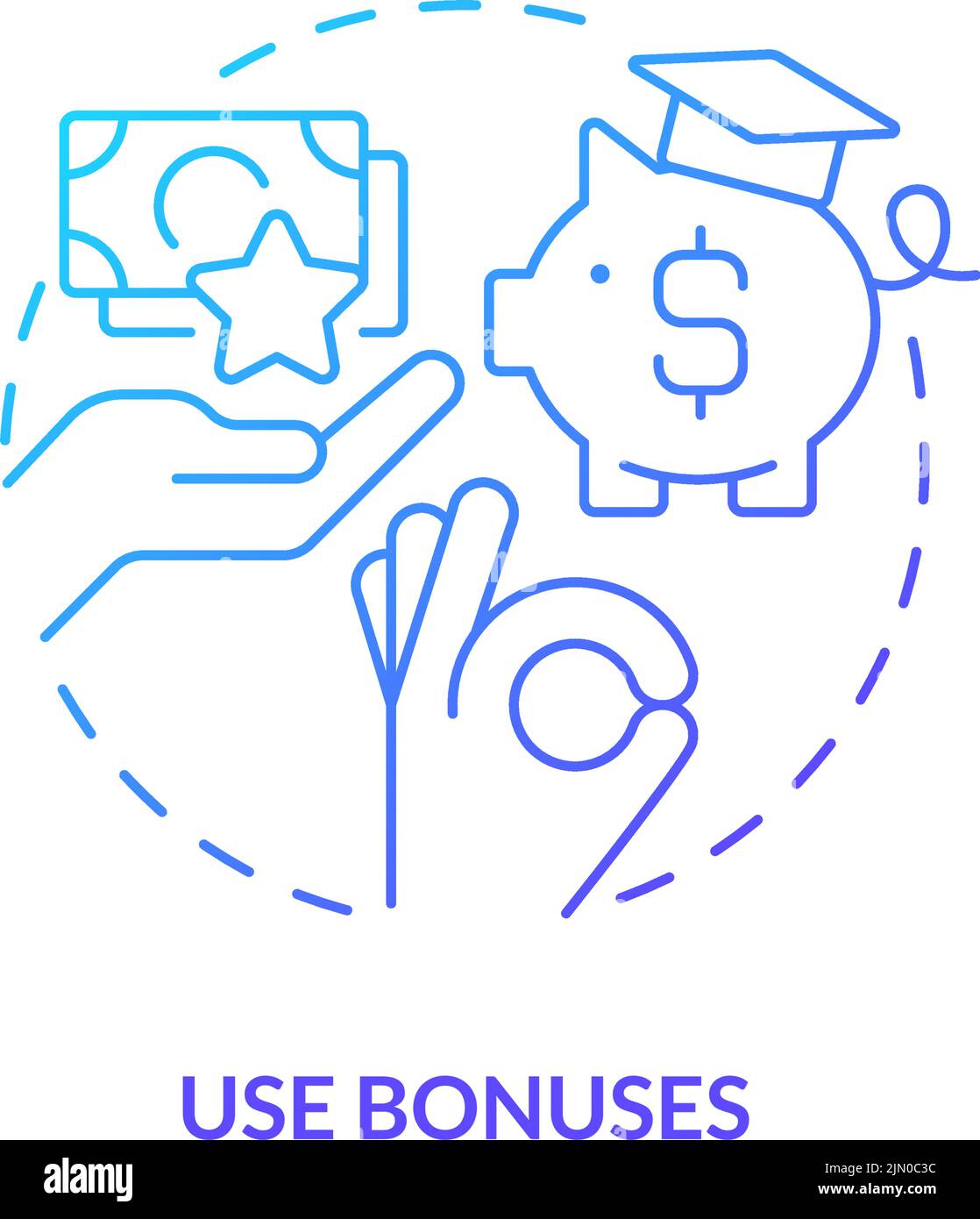 Use bonuses blue gradient concept icon Stock Vector Image & Art - Alamy