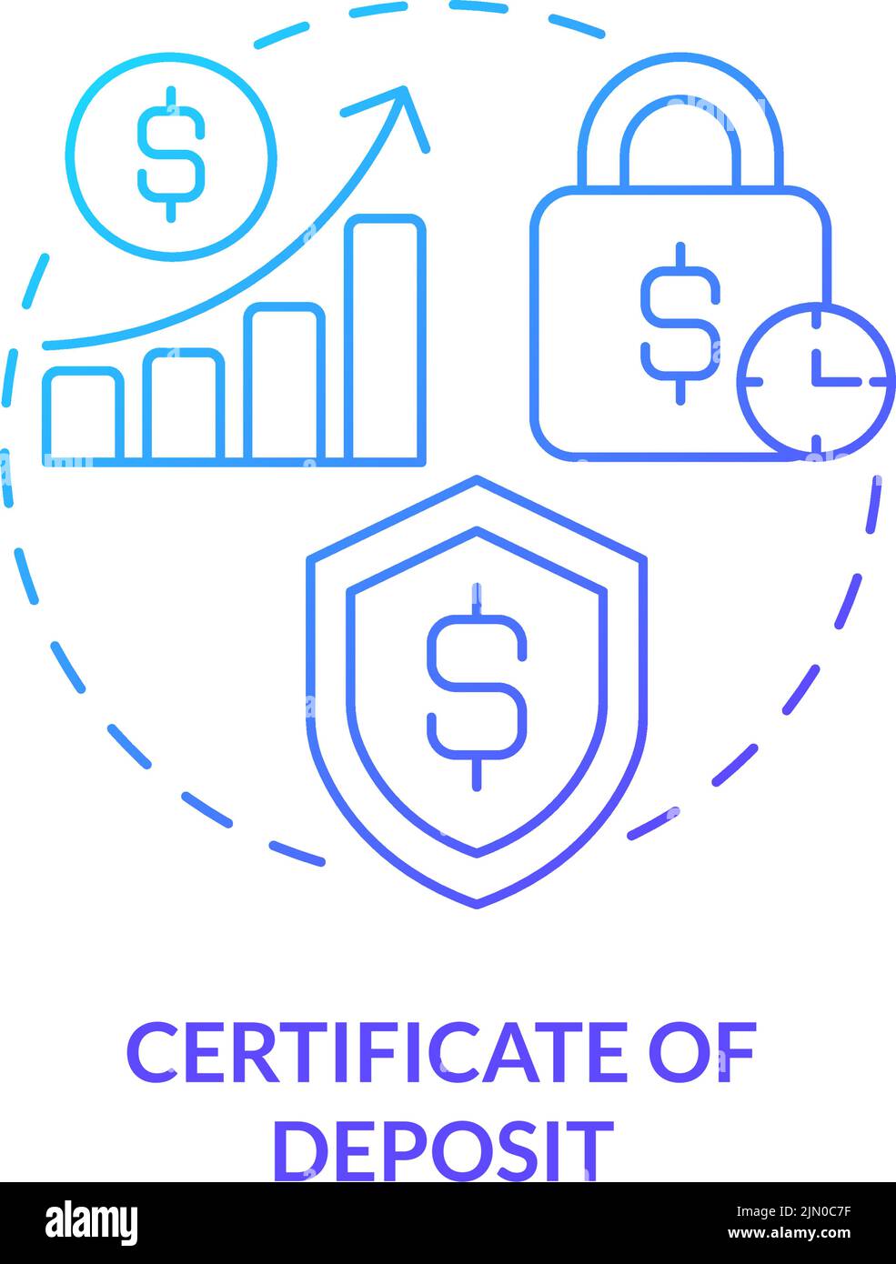 Certificate of deposit blue gradient concept icon Stock Vector Image ...