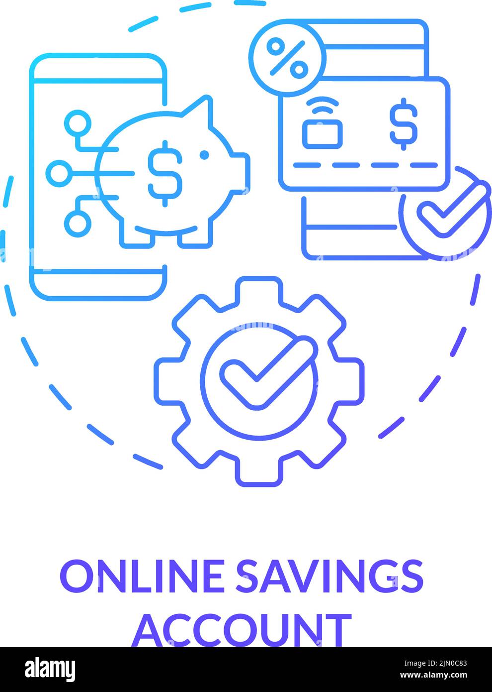 Online savings account blue gradient concept icon Stock Vector Image ...