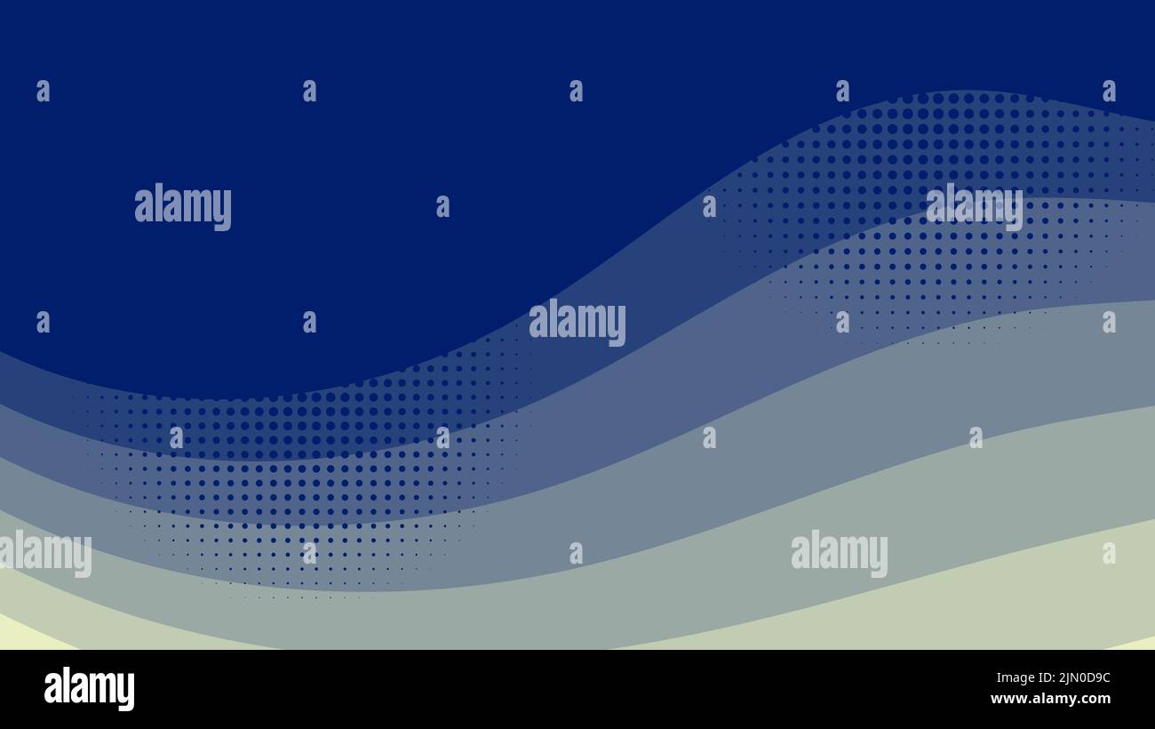 Abstract Blue Wave Pattern With Halftone Effect Background Vector
