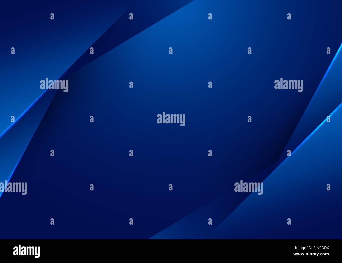 Abstract 3D template blue stripes triangle overlapping layered with lighting effect on dark blue ...