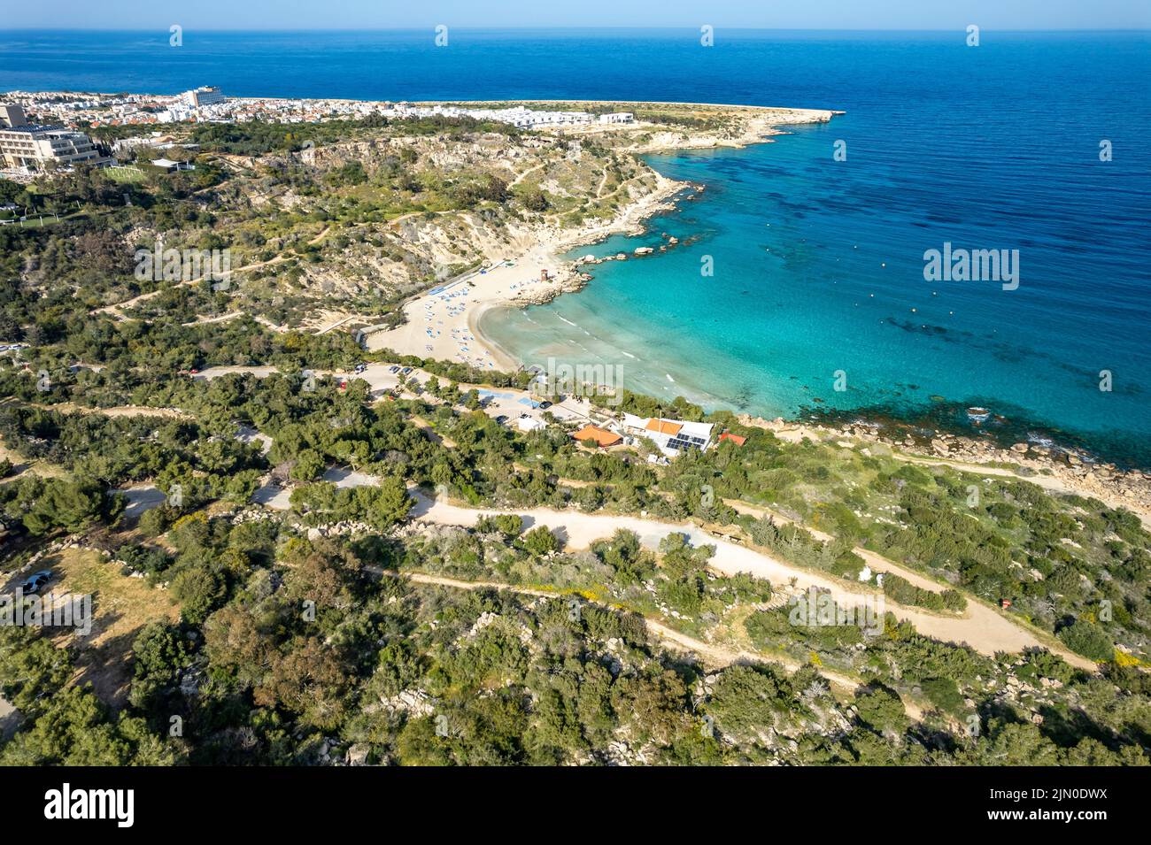 Konnos Beach in Protaras aus der Luft gesehen, Zypern, Europa | Aerial ...