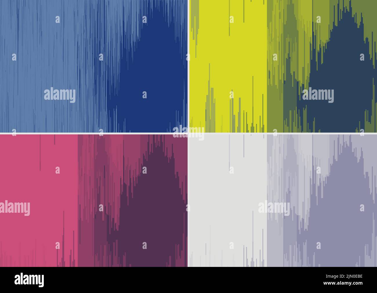 Set of abstract green, blue, pink, white vertical lines scratch effect ...