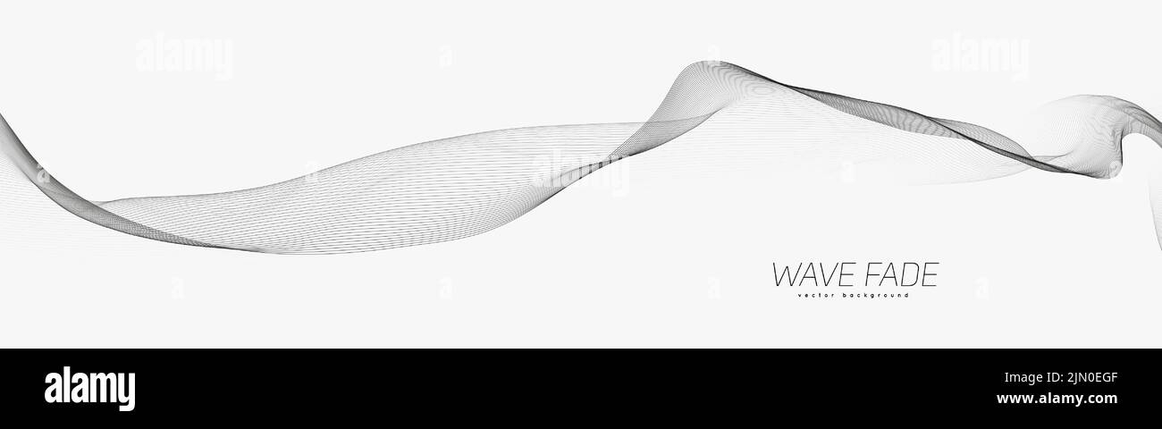 Abstract background with faded line waves. Warped waveform Stock Vector ...