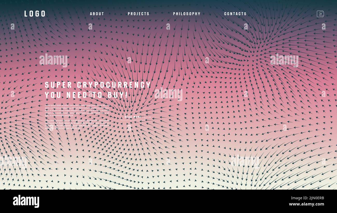 Landing page abstract design with vector field forces matris. Colorful ...