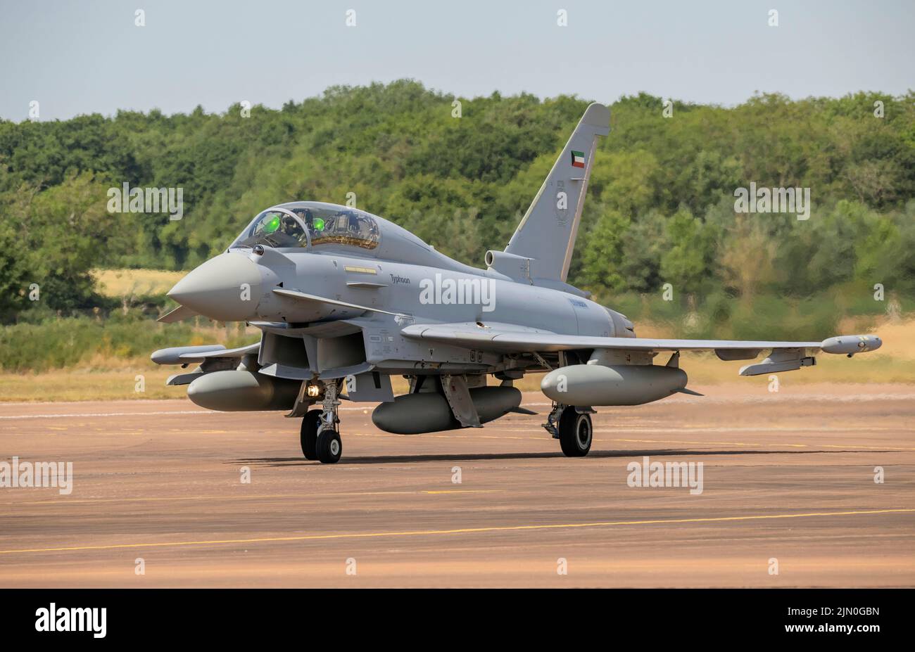 Kuwaiti Air Force Typhoon arrives for static display at the Royal ...