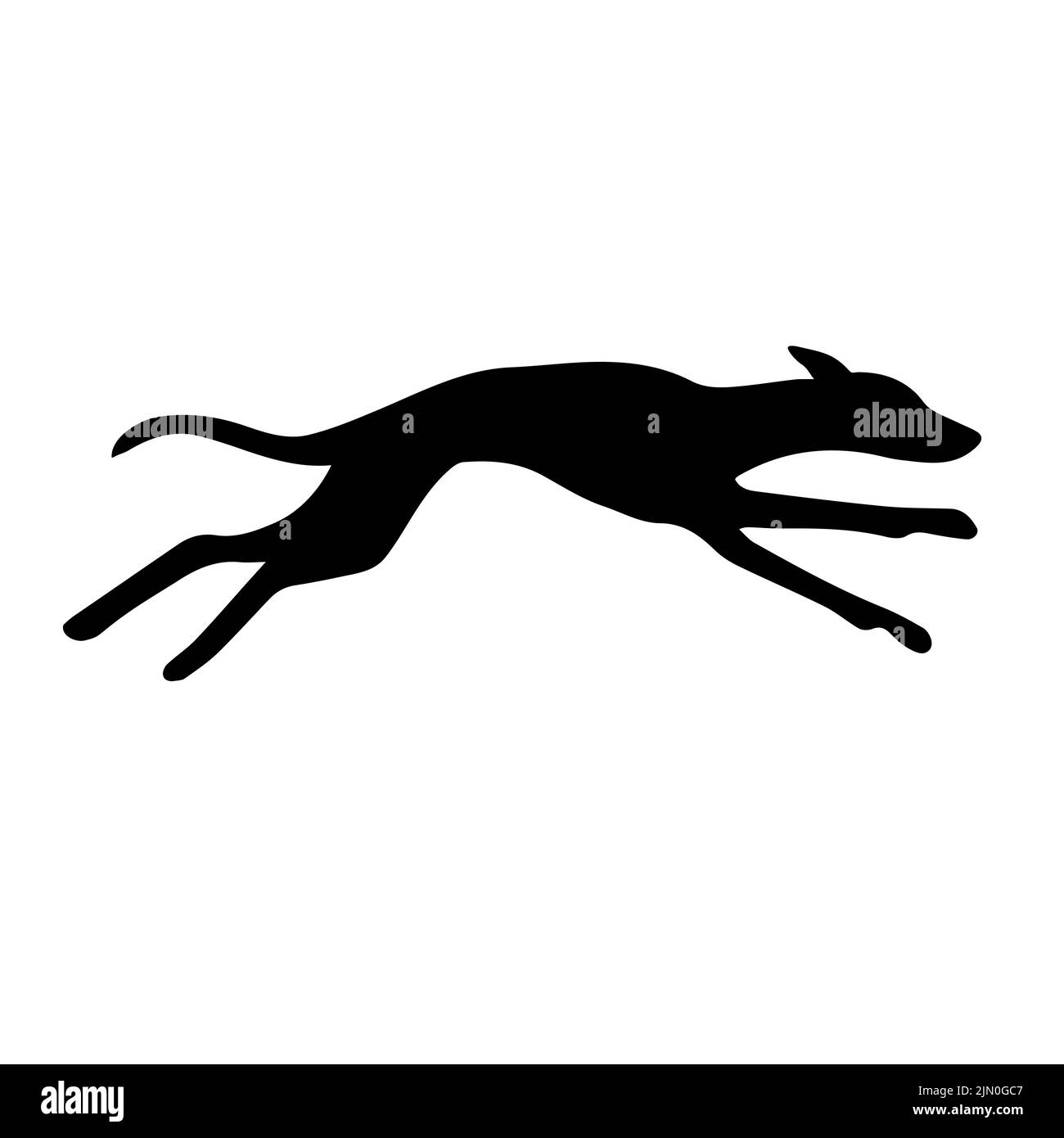 Vector hand drawn running whippet dog silhouette isolated on white background Stock Vector Image ...