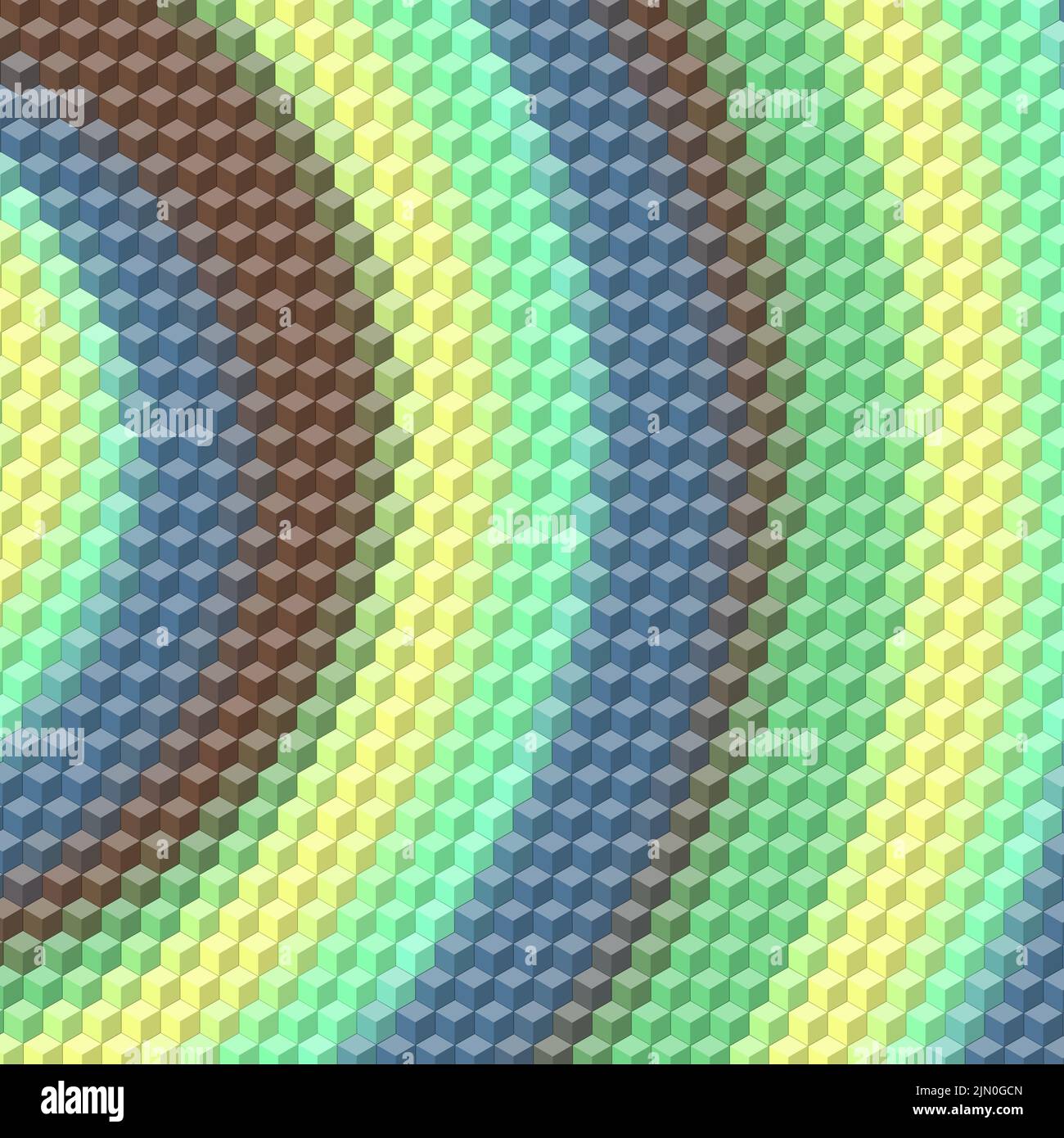 Illustration Of Colorful Isometric 3d Cube With Abstract Multicolor Pattern Background Wallpaper