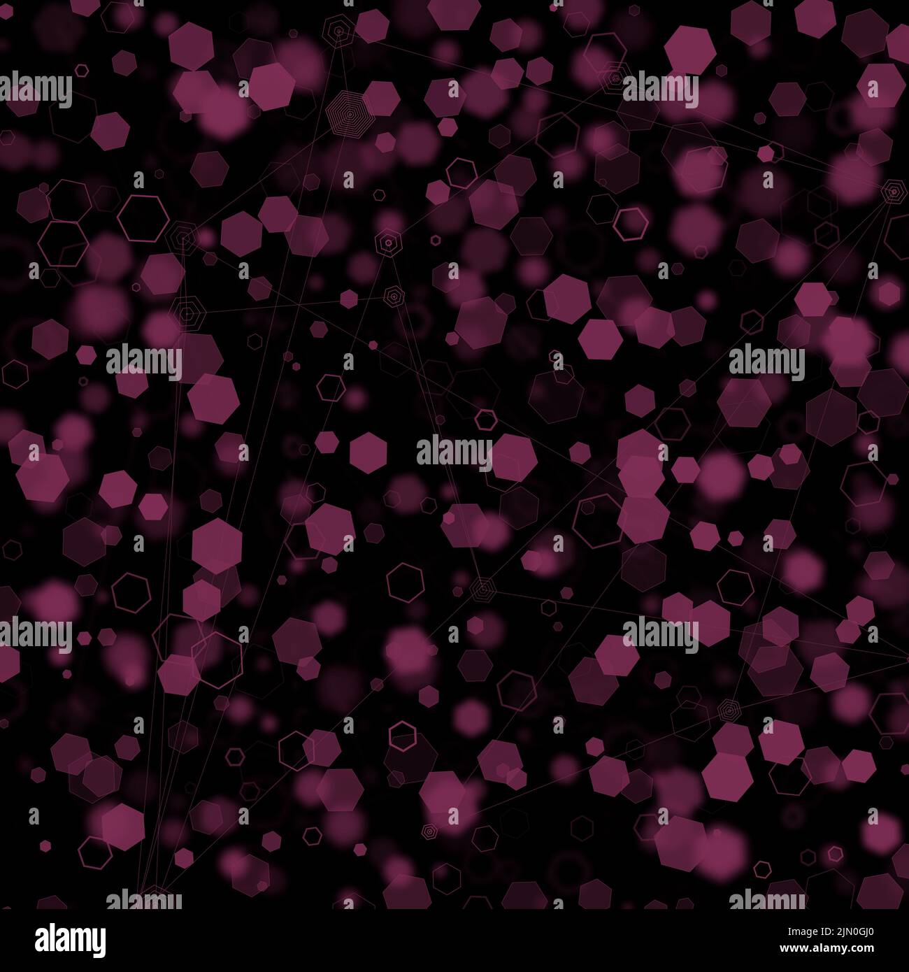 Illustration of an abstract light dots and blurred Hexagon backdrop ...