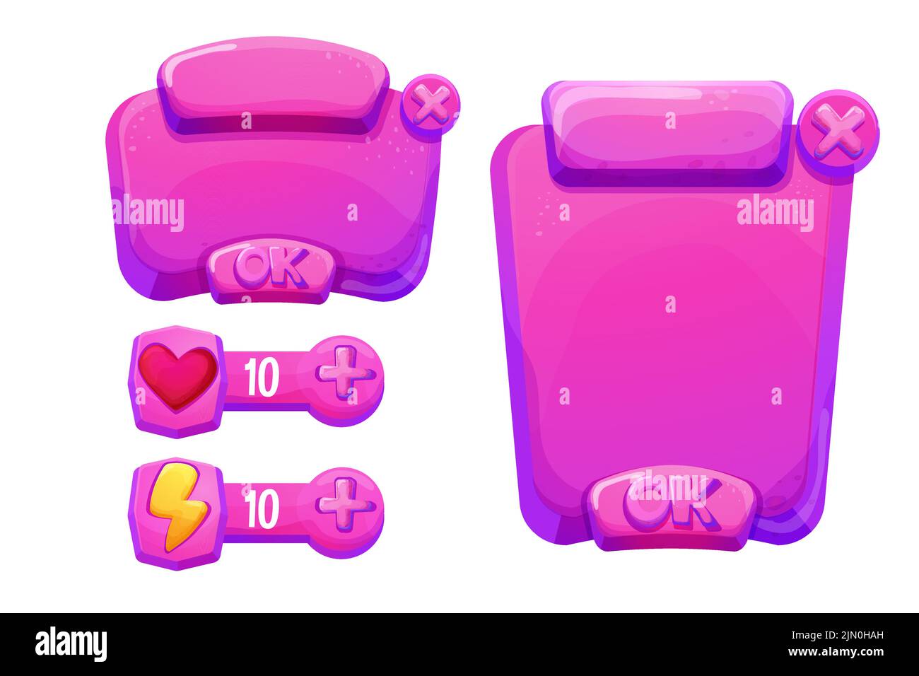 Set Jelly, fantasy interface template game menu and setting buttons in ...