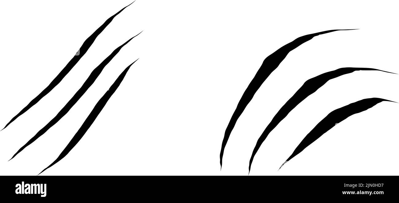 Cat scratches set. Black claws animal scratch, Torn paper. Cat claws ...