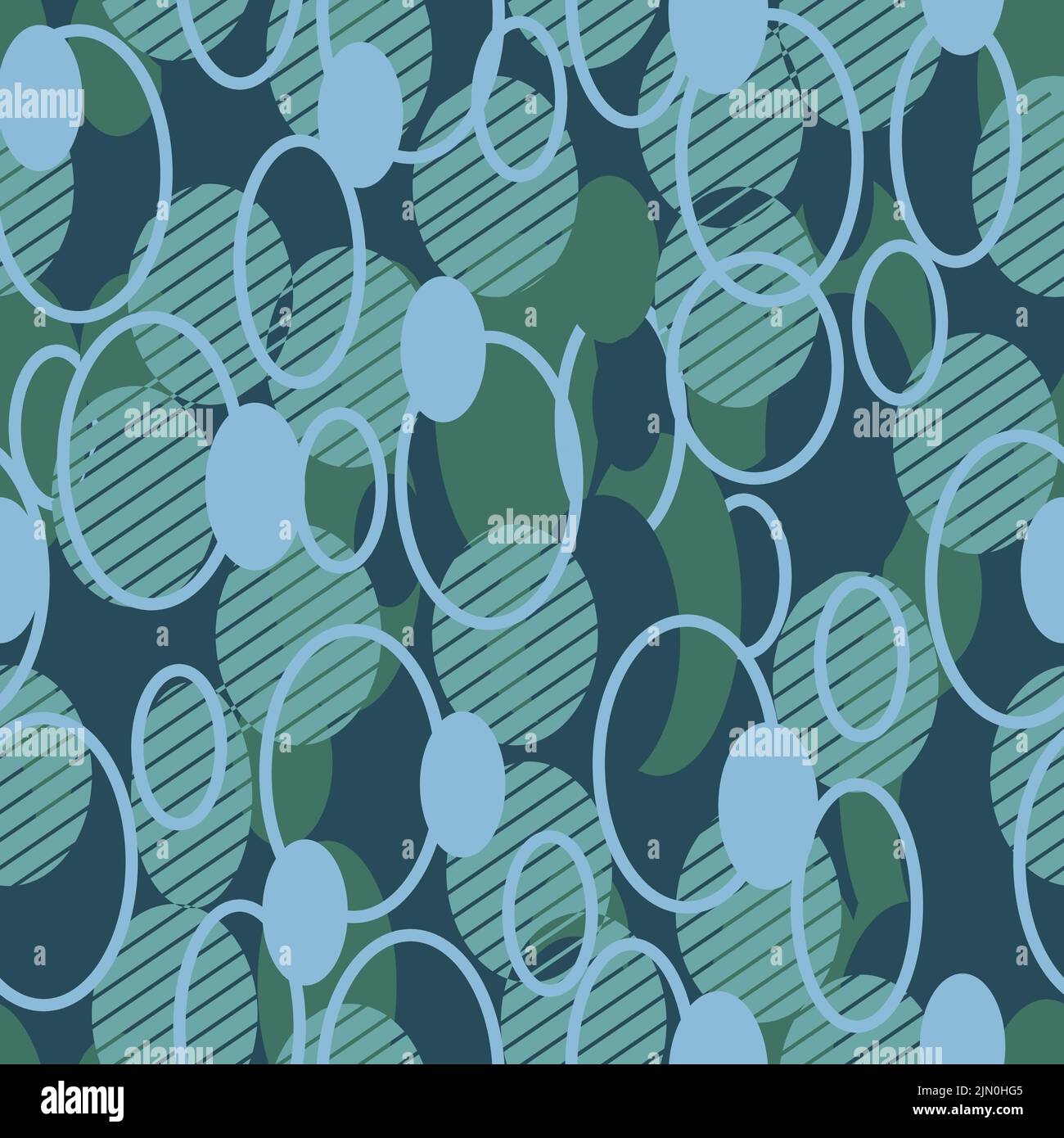Abstract seamless background texture with different ovals. Blue, navy ...