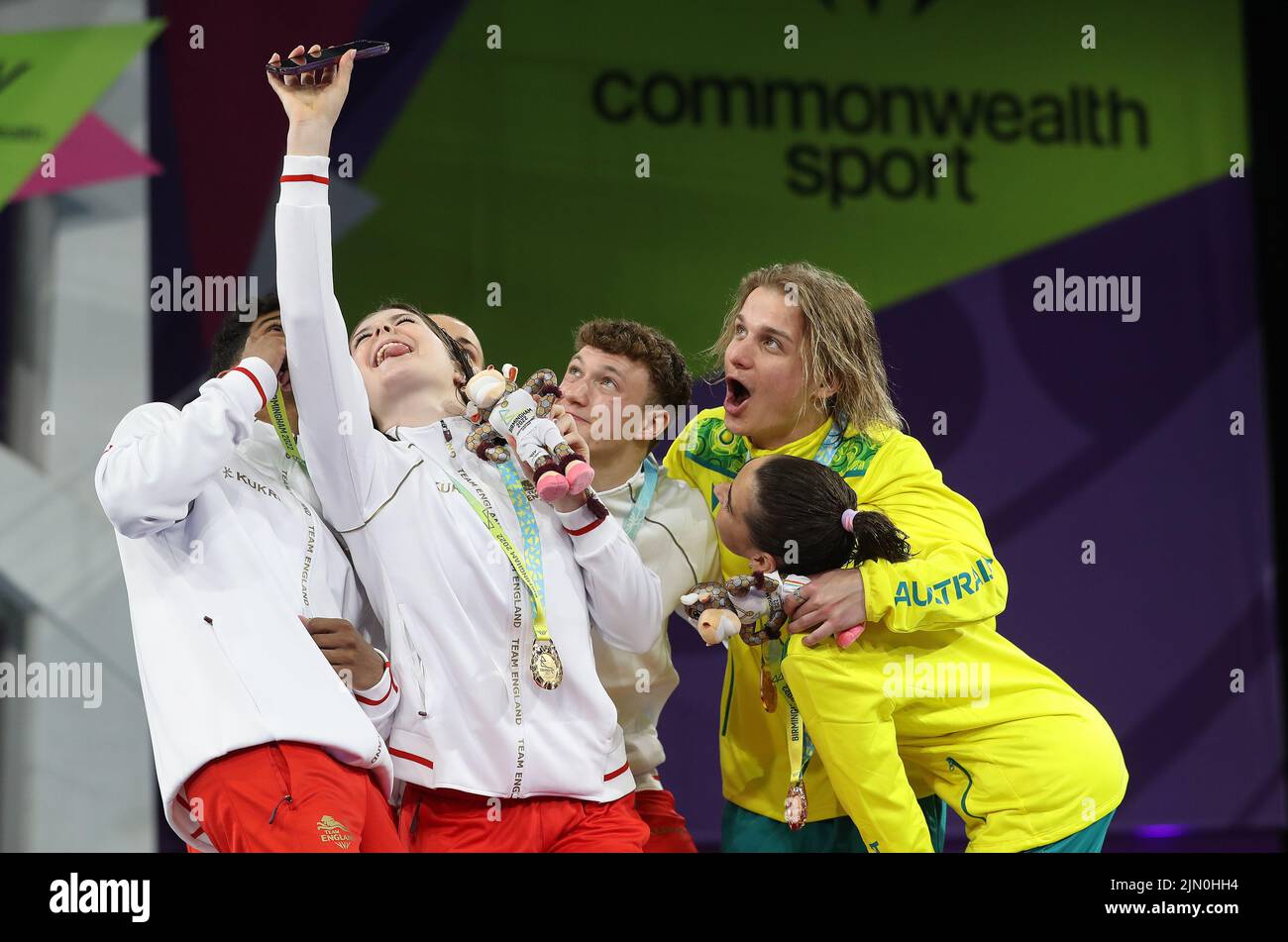 Smethwick, UK. 8th Aug, 2022. Silver medallists England's Kyle Kothari ...