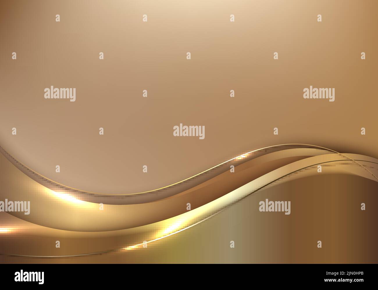 Abstract template 3D elegant golden wave shape with shiny gold line ...