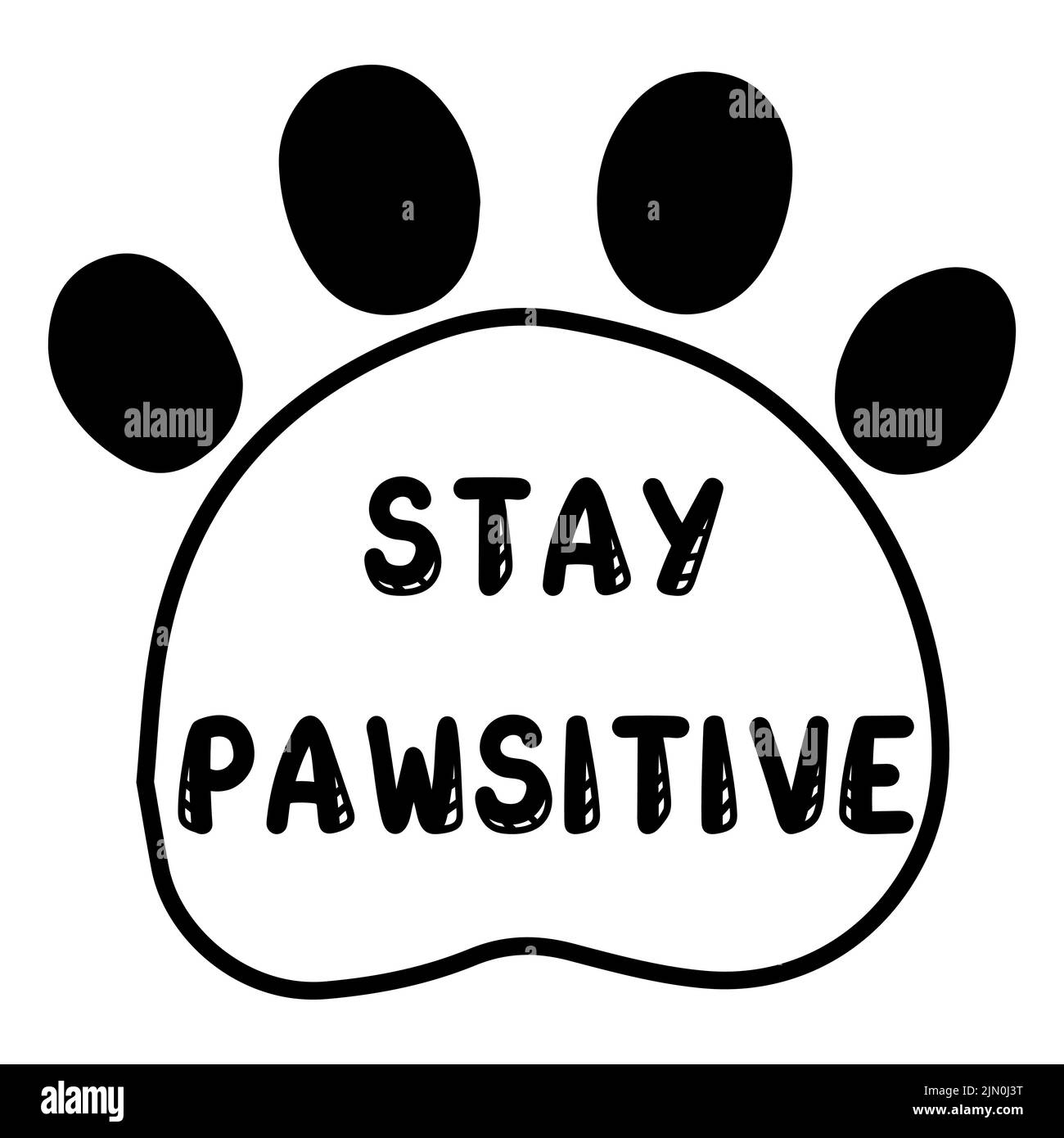Stay pawsitive cat quote. Funny logo Stock Vector Image & Art - Alamy
