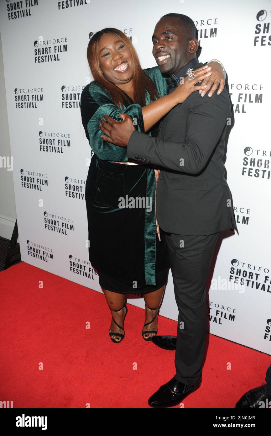 Chizzy Akudolu, Jimmy Akingbola at the Triforce Short Film Festival at BAFTA Piccadilly London ...