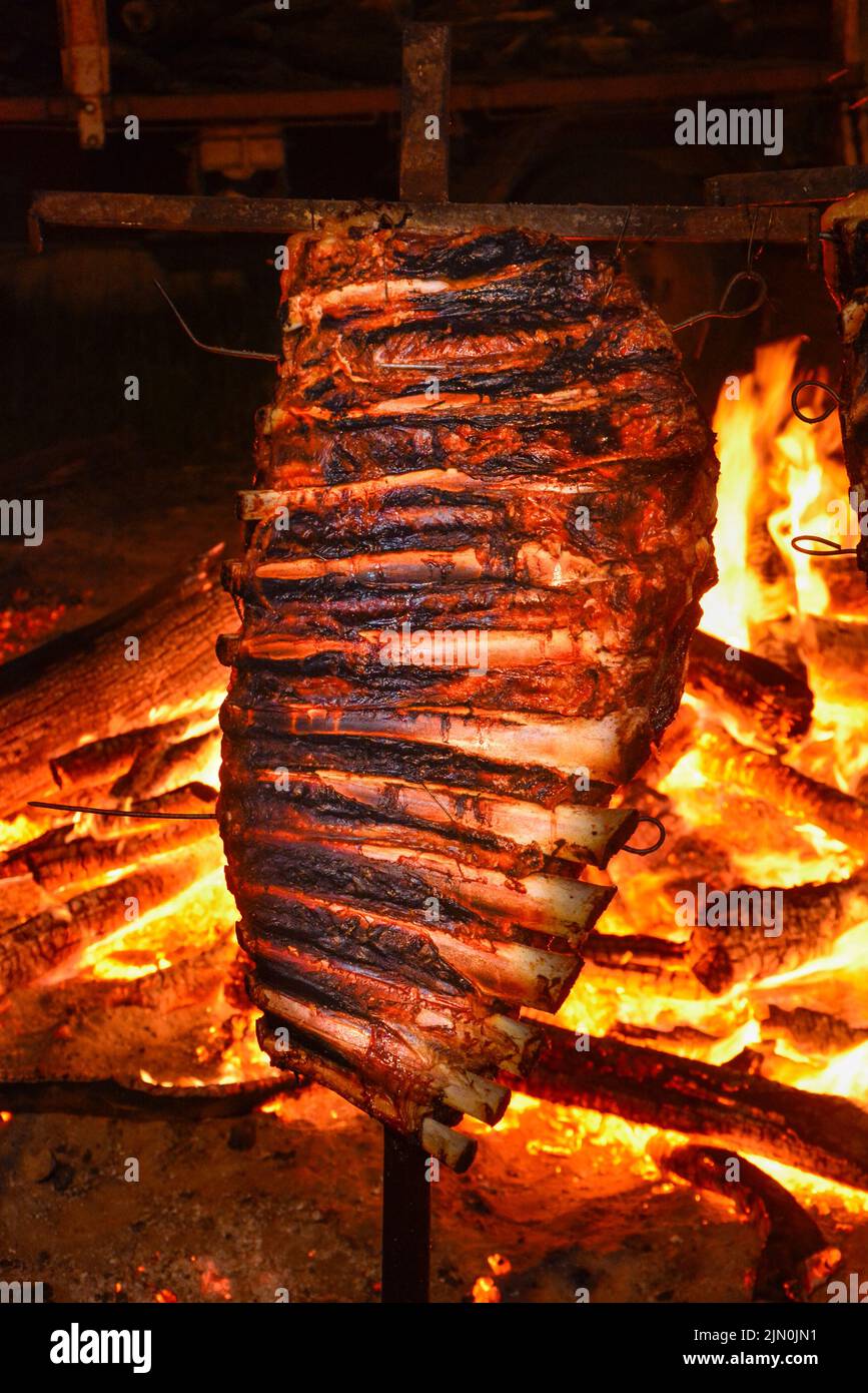 Roasted Crispy Ribs, traditional Argentinian barbecue Stock Photo - Alamy