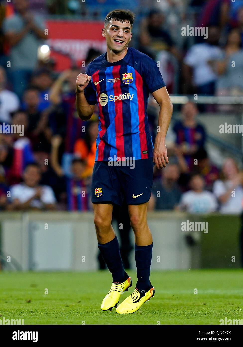 Pedro Gonzalez Pedri of FC Barcelona celebrates his goal during the ...