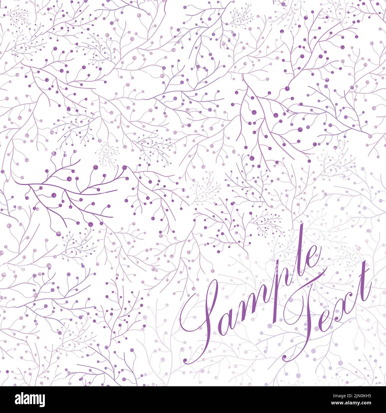 Vector purple hand drawn grunge texture seaweeds corner border frame ...