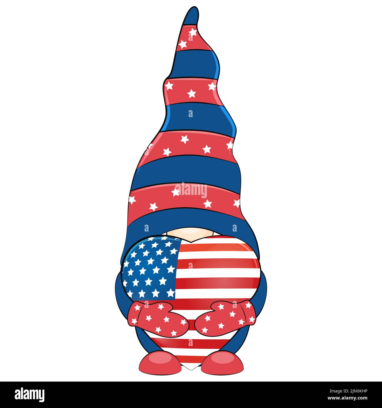4th of July Patriotic American gnome Stock Vector Image & Art - Alamy