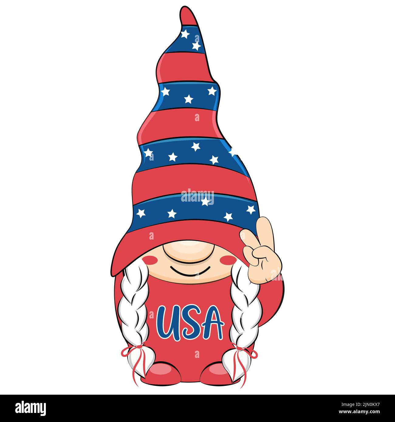 4th of July Patriotic American gnome Stock Vector Image & Art - Alamy