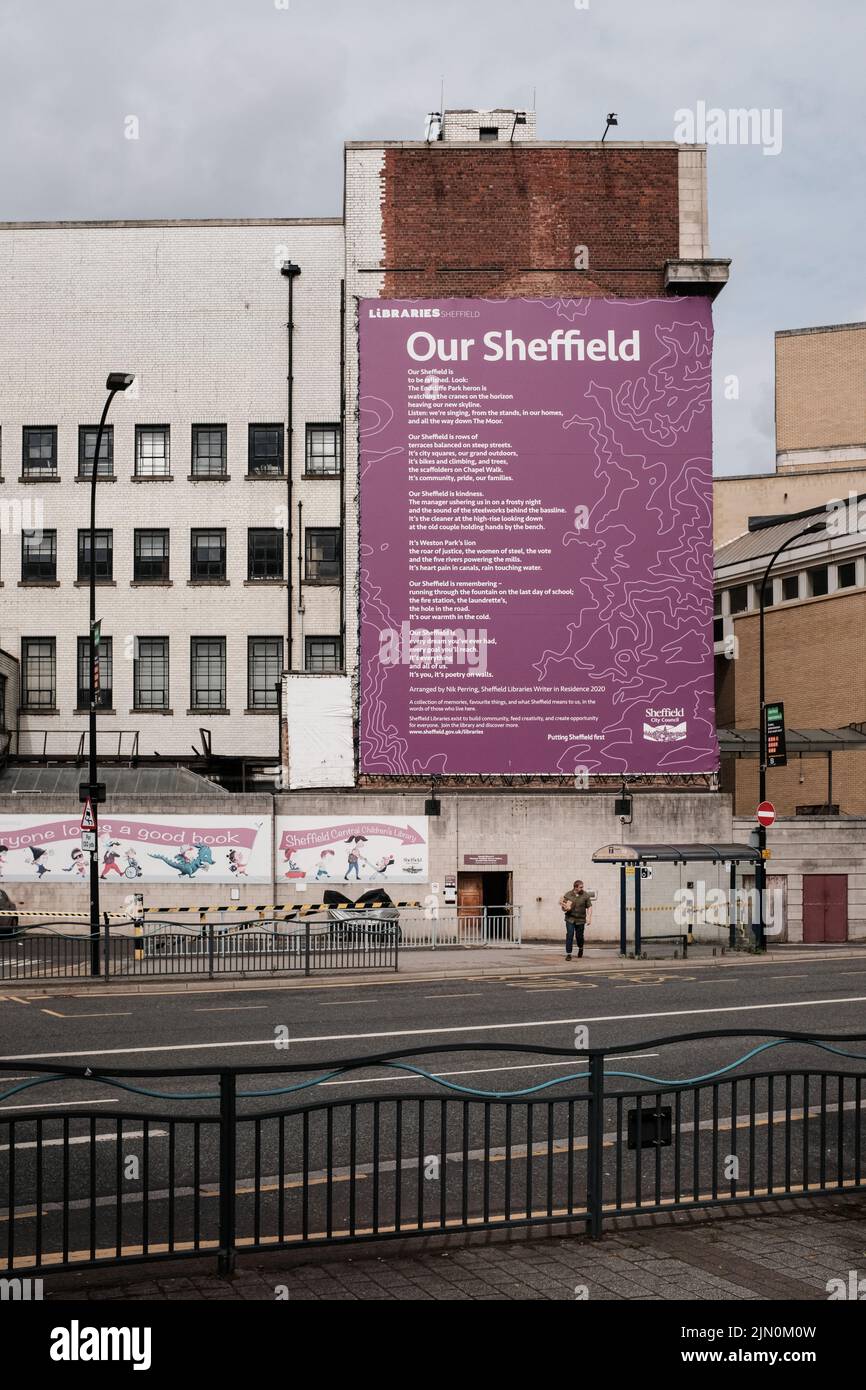 Side view of Sheffield Central Library on Arundel Gate with Our ...