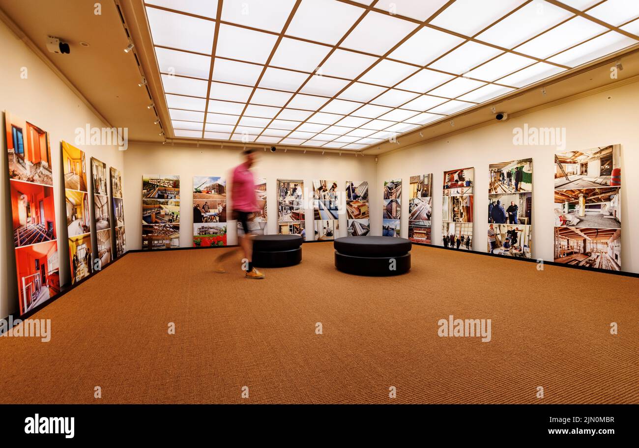 Neukirchen, Germany. 08th Aug, 2022. A visitor walks through an ...