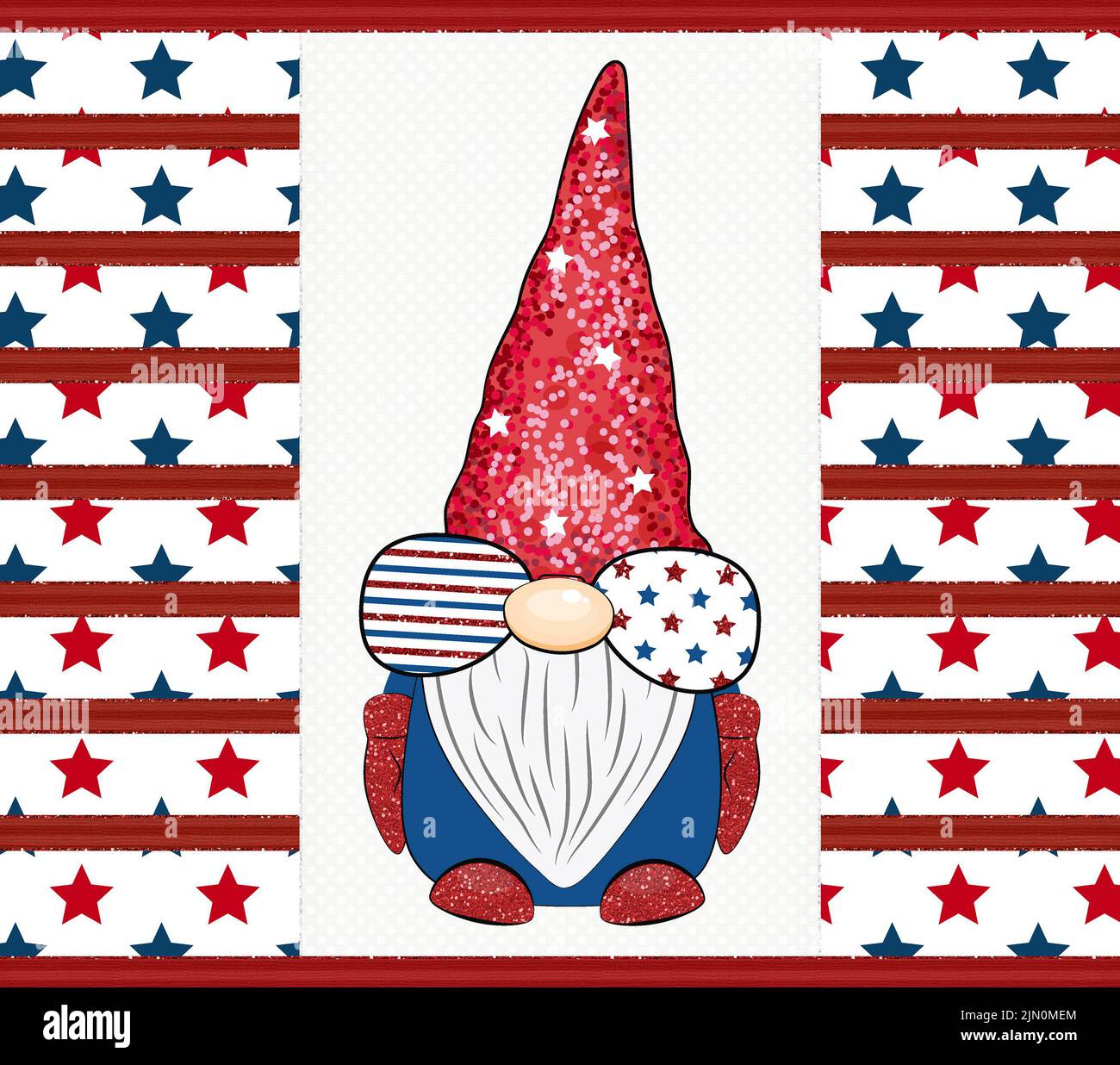4th of July Patriotic American gnome background Stock Photo - Alamy