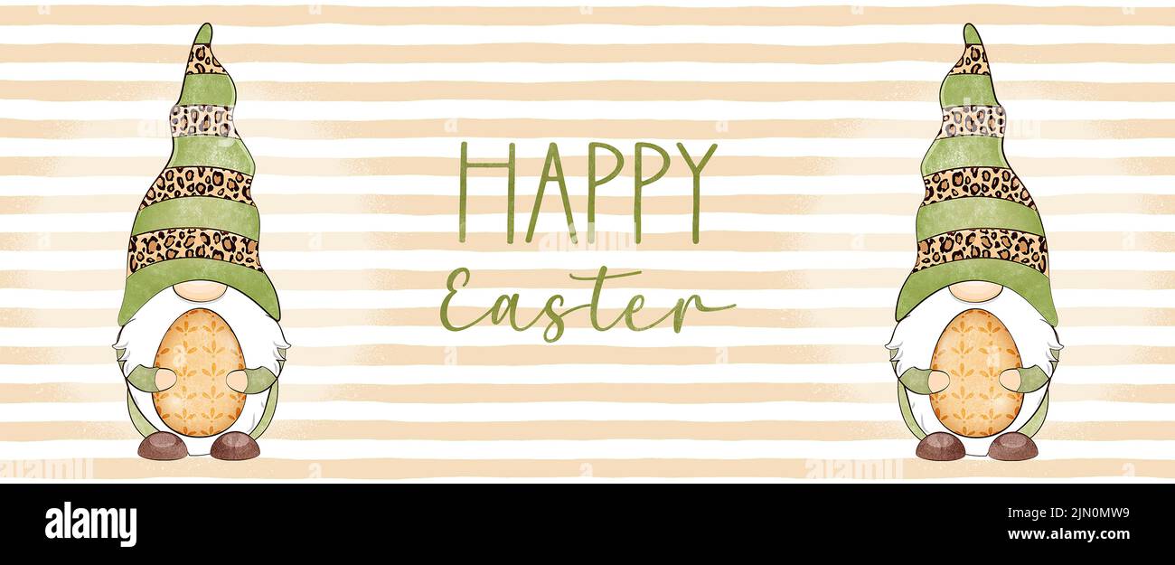 Cute easter gnome mug wrap. Happy Easter holiday illustration Stock ...