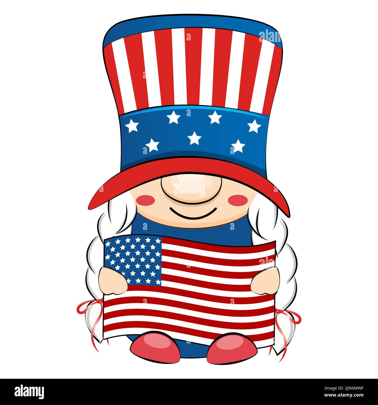 4th of July Patriotic American gnome Stock Vector Image & Art - Alamy