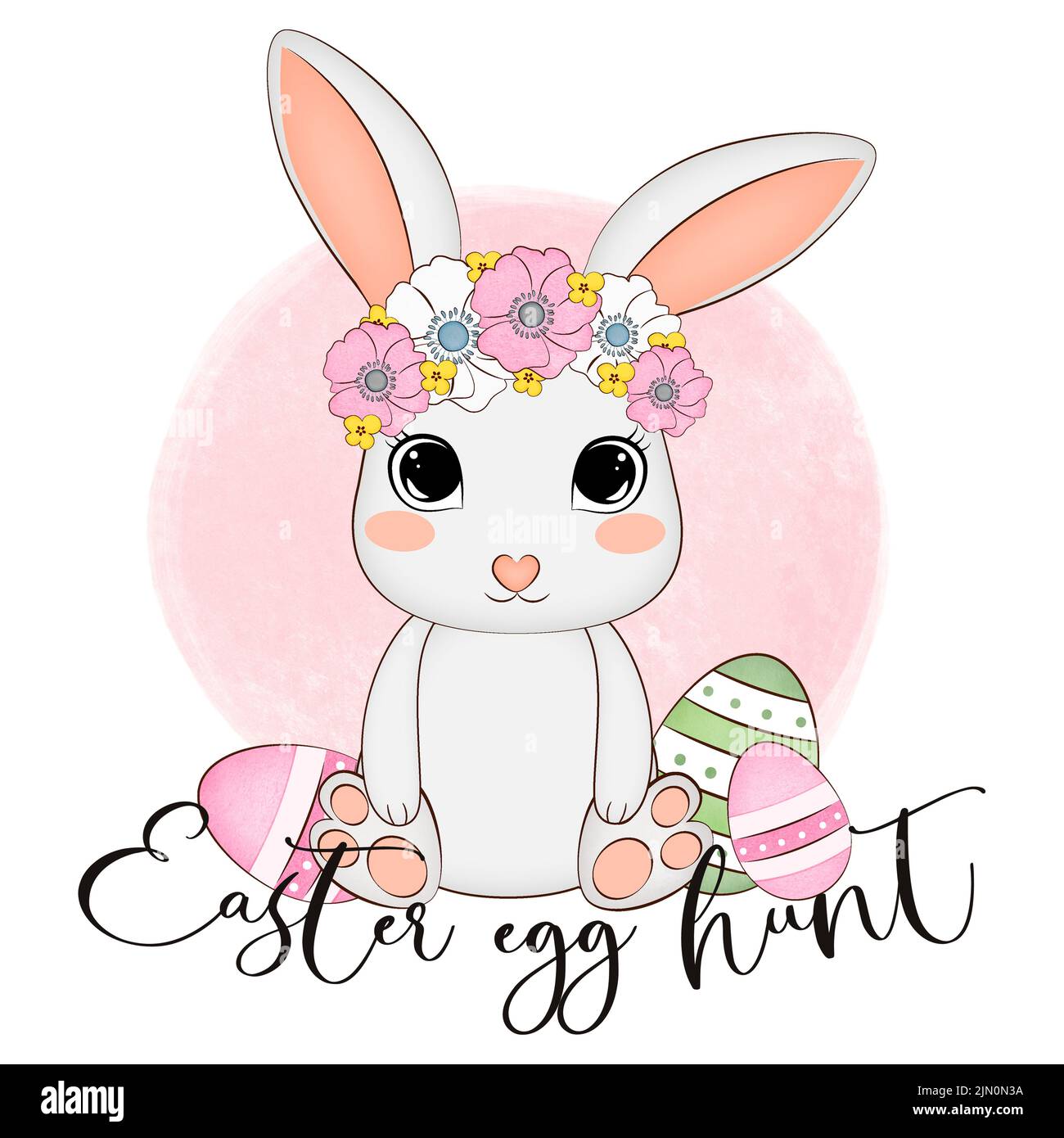 Cute easter bunny. Spring holiday. Stock illustration Stock Photo - Alamy