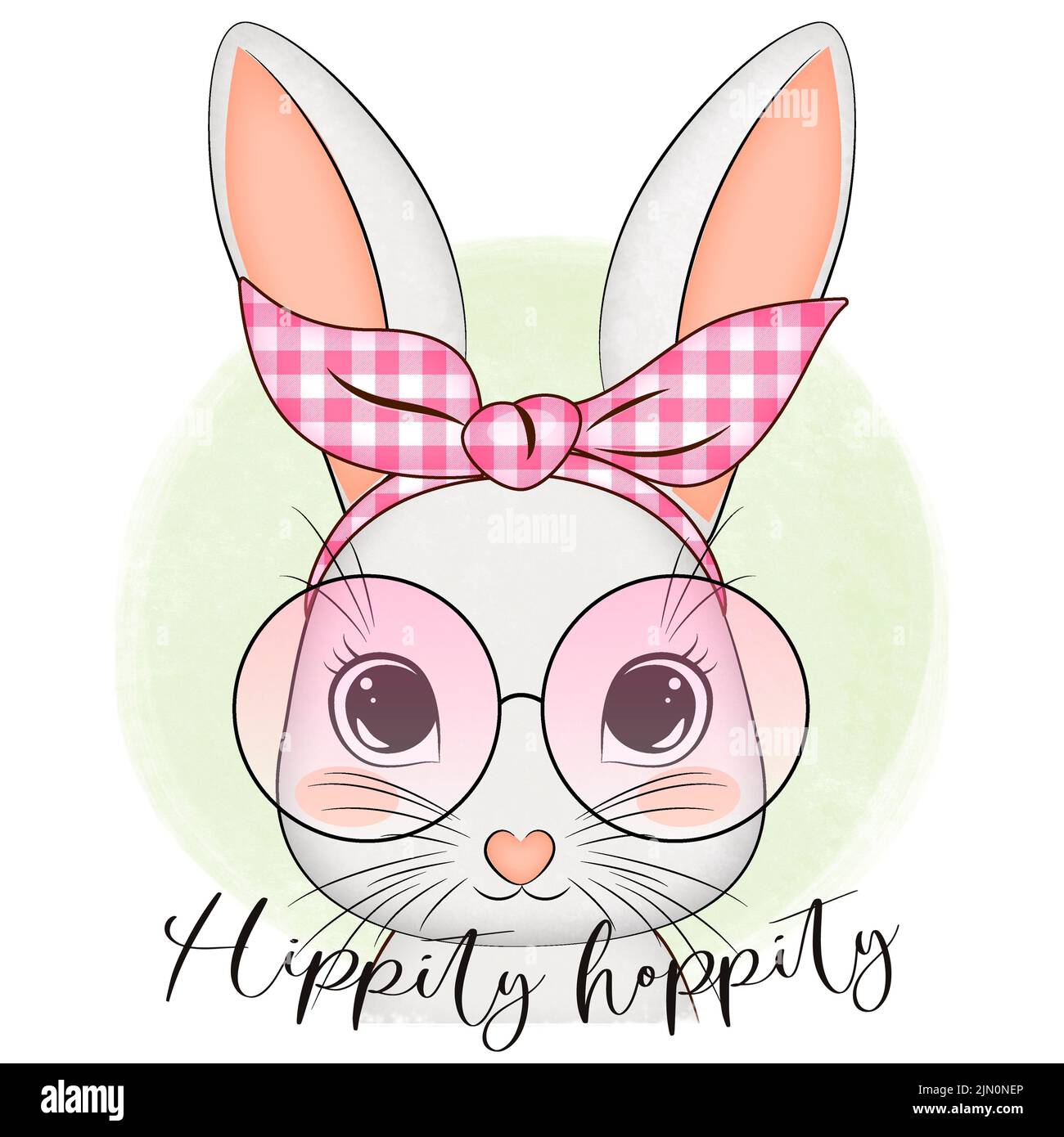 Cute easter bunny. Hippity Hoppity. Stock illustration Stock Photo - Alamy