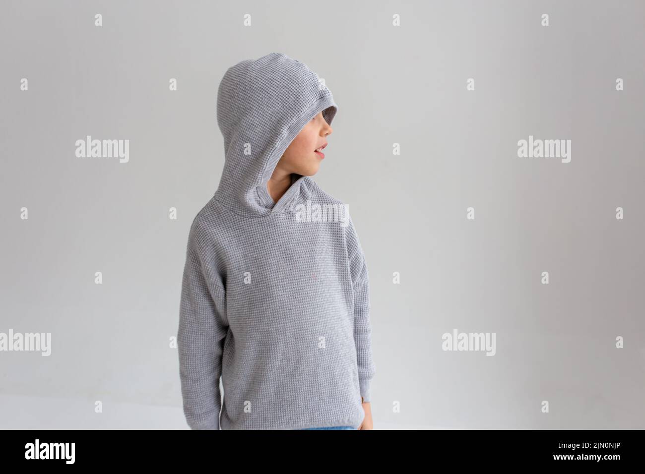Boy child preschooler smiling and posing on gray background in photo ...