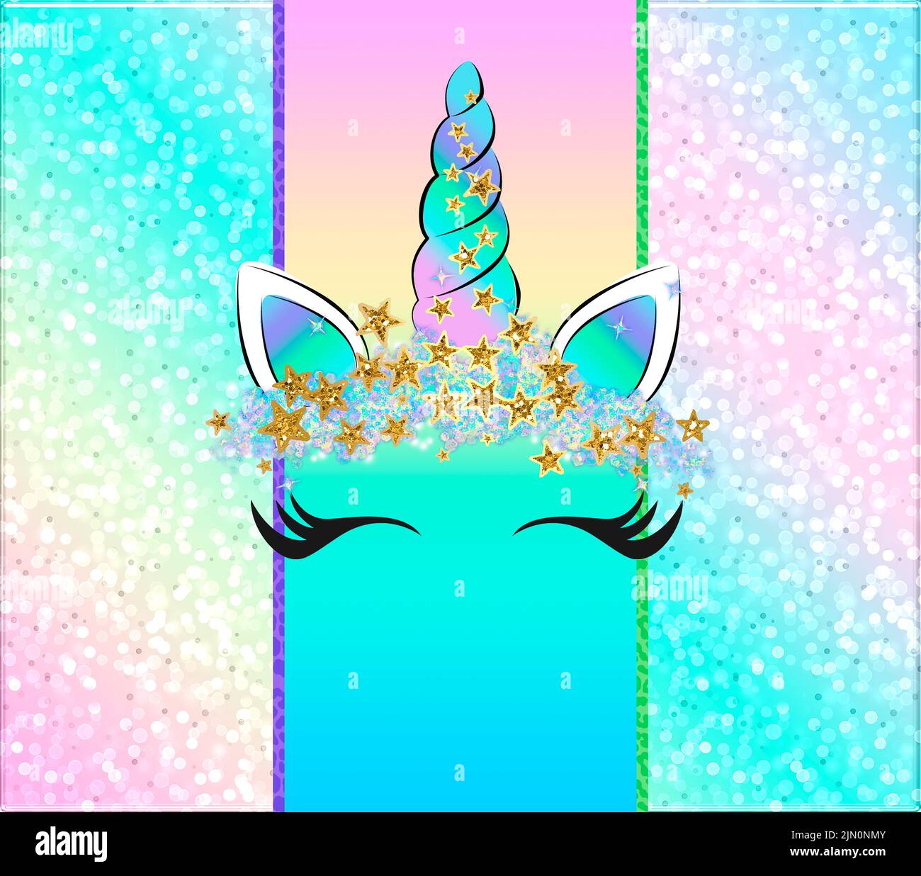 Unicorn rainbow sparkle background. Stock illustration Stock Photo - Alamy