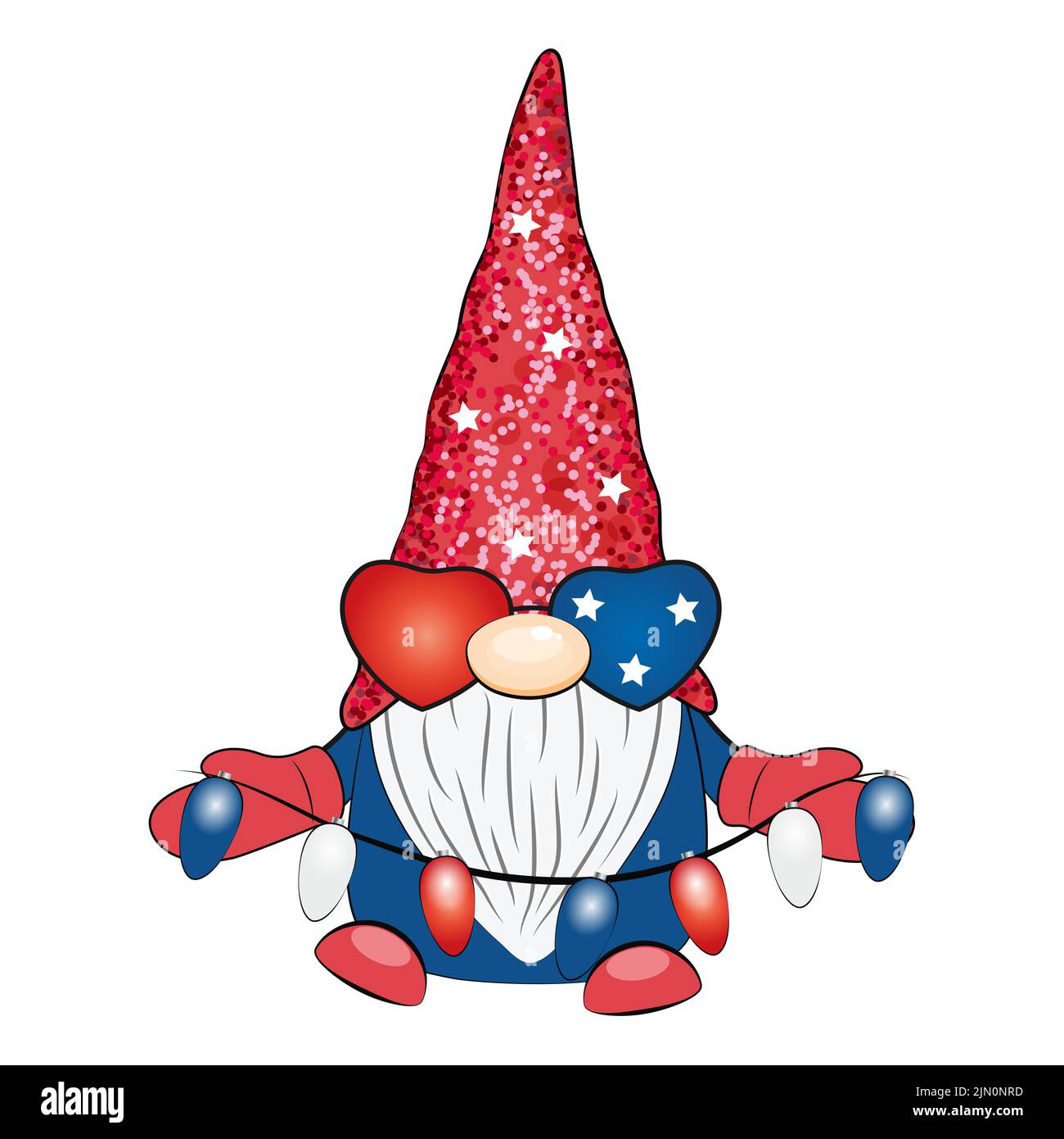 4th of July Patriotic American gnome Stock Vector Image & Art - Alamy