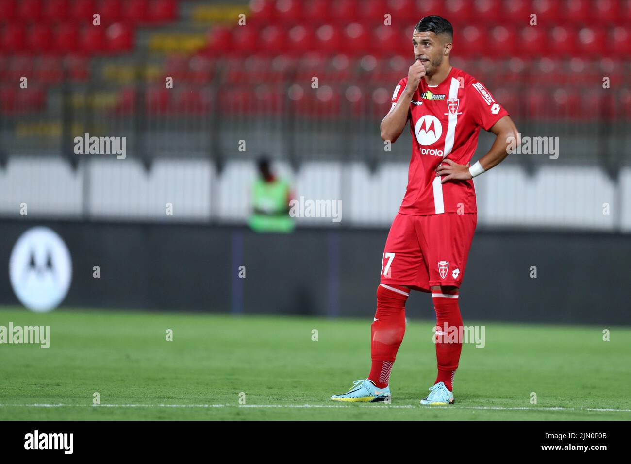 Dany Mota of Ac Monza looks on during the Coppa Italia match beetween ...