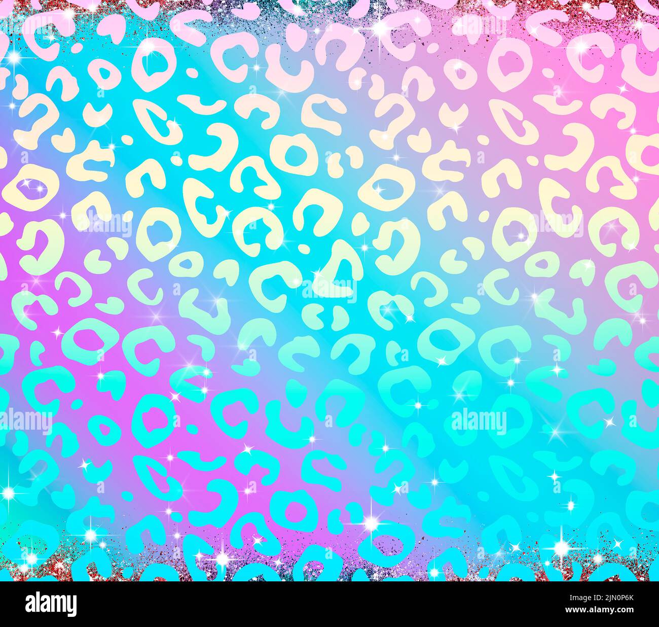 Iridescent shiny rainbow texture with leopard print Stock Photo - Alamy